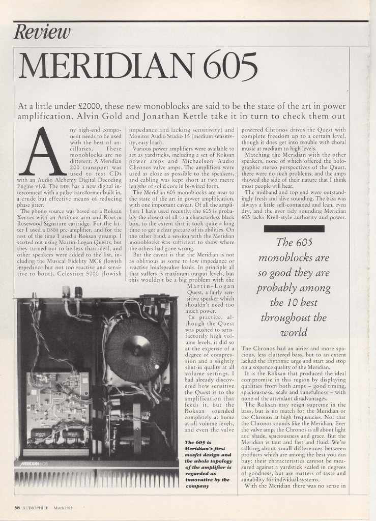 Ampli meridian 605 amplifier