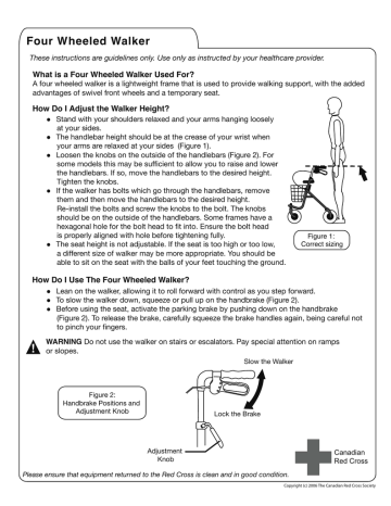 Four Wheeled Walker Instructions | Manualzz