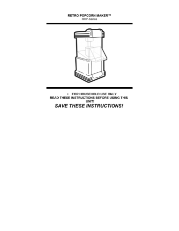 Nostalgia RHP-Series Instructions Manual | Manualzz