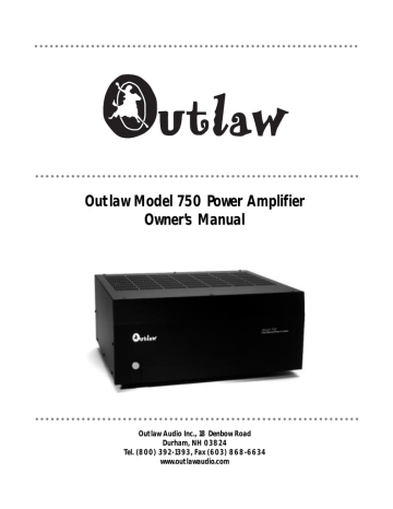 Outlaw 750 5-Channel Amplifier Owner’s Manual | Manualzz