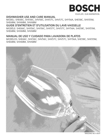 Bosch SHV68M03UC/50 Dishwasher Owner's Manual | Manualzz
