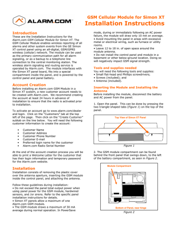 GSM Cellular Module Simon XT Installation Instructions | Manualzz
