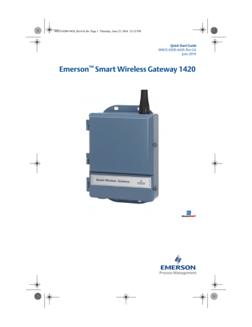 Emerson Wireless Gateway 1420 Quick Start Guide | Manualzz