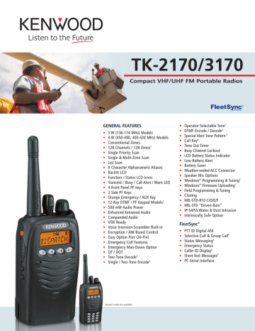 Kenwood TK-2170 SERIES Specifications | Manualzz