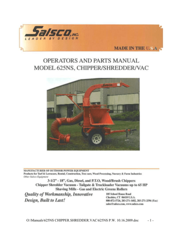 Salsco 625NS Operator And Parts Manual | Manualzz