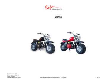 Baja motorsports MB165 Minibike User manual | Manualzz