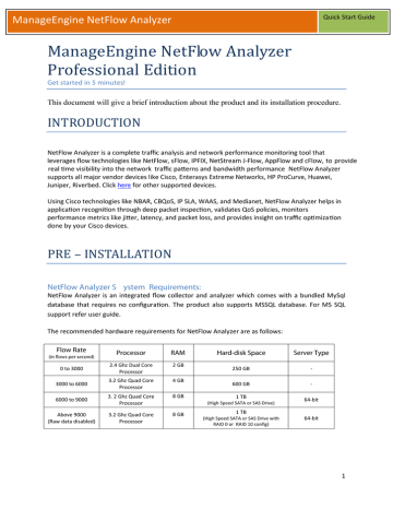 ManageEngine NetFlow Analyzer Professional Edition Quick Start Guide | Manualzz