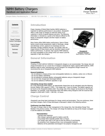 Energizer Battery Chargers Battery Charger User manual | Manualzz