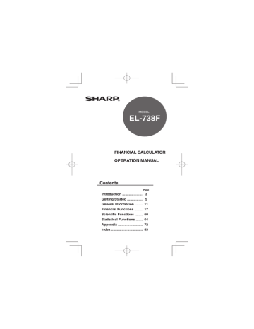 Sharp EL738 Owner Manual | Manualzz