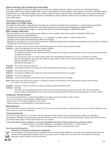 Radio Controlled Clock User Manual | Manualzz