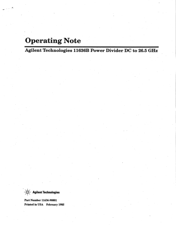 Agilent Technologies 11636B Yard Vacuum User manual | Manualzz