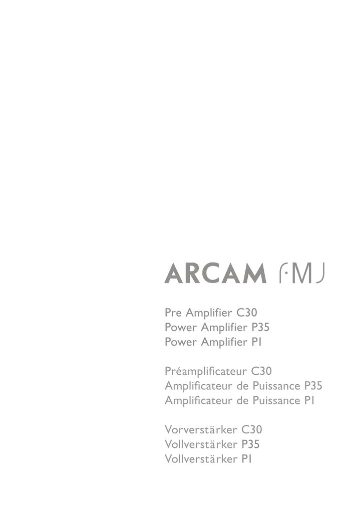 Arcam FMJ C30 Pre-Amplifier Owner Manual | Manualzz