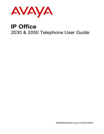 Avaya IP Phones 2030, 2050 User Guide | Manualzz