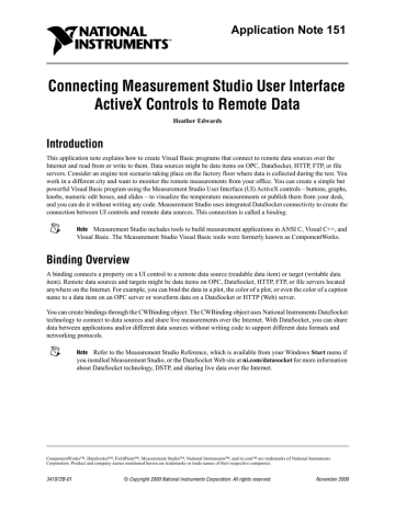 National Instruments Measurement Studio Application Note | Manualzz