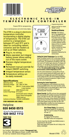 Timeguard ET05 Instructions | Manualzz