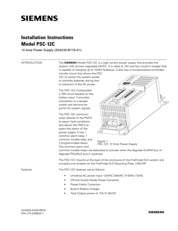 Siemens PSC 12C Installation Instructions | Manualzz