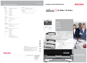 Ricoh AFICIO SP 3400N Owner Manual | Manualzz