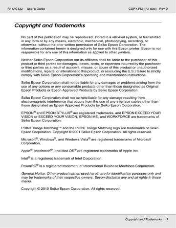 Epson R41AC322 User’s Guide | Manualzz