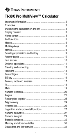 Texas Instruments TI-30X Pro MultiView Owner Manual | Manualzz