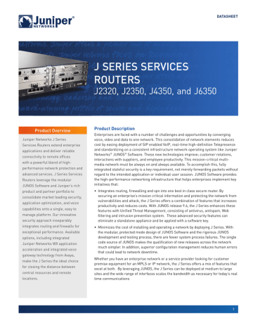 Juniper J2320 Data Sheet | Manualzz