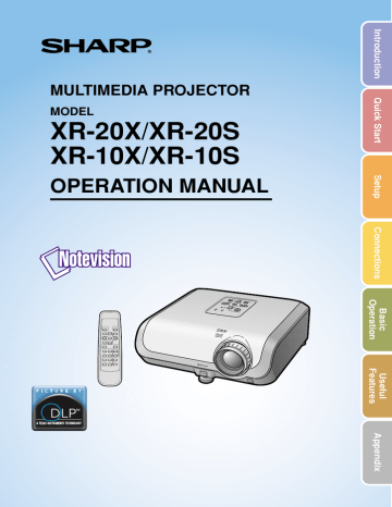 Sharp XR-20X Projector User manual | Manualzz