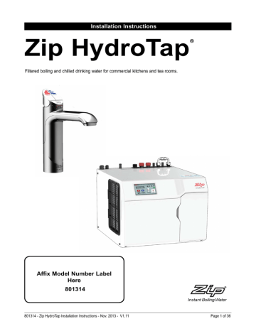 Zip HydroTap Installation Instructions | Manualzz