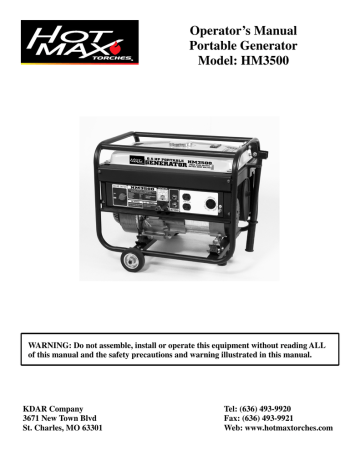 Hot Max HM3500 Operator's Manual | Manualzz