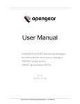 Opengear OpenGear User Manual - Secure Remote Access & Out-of-Band Management | Manualzz