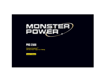 Monster Professional PowerCenter PRO 2500 Owner's Manual | Manualzz