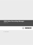 Bosch VRM Video Recording Manager Operator's Manual | Manualzz