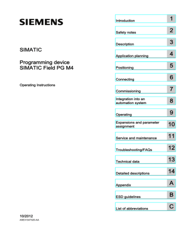 SIMATIC Field PG M4 Operating Instructions | Manualzz