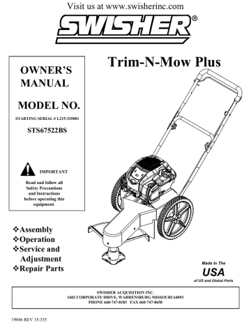 Swisher 22 in. 6.75 Gross Torque 163cc Walk-Behind Trim-N-Mow Plus Gas ...