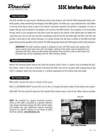 Directed 555C Interface Module User Manual | Manualzz