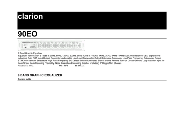 Clarion 90EO Owner's guide | Manualzz