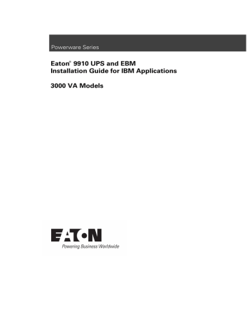 Eaton Powerware 9910 UPS Installation Guide | Manualzz