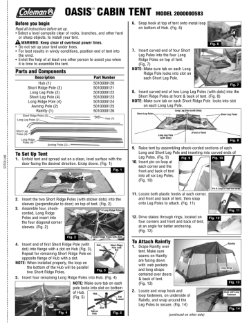 Coleman Cabin tent 2000000583 User Manual | Manualzz