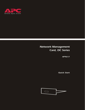 Network Management Card DC AP9617 Quick Start | Manualzz