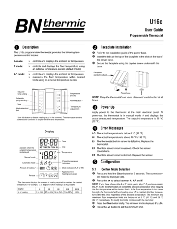 BN Thermic U16c User manual | Manualzz