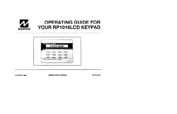 Napco RP1016LCD Keypad Operating Guide | Manualzz