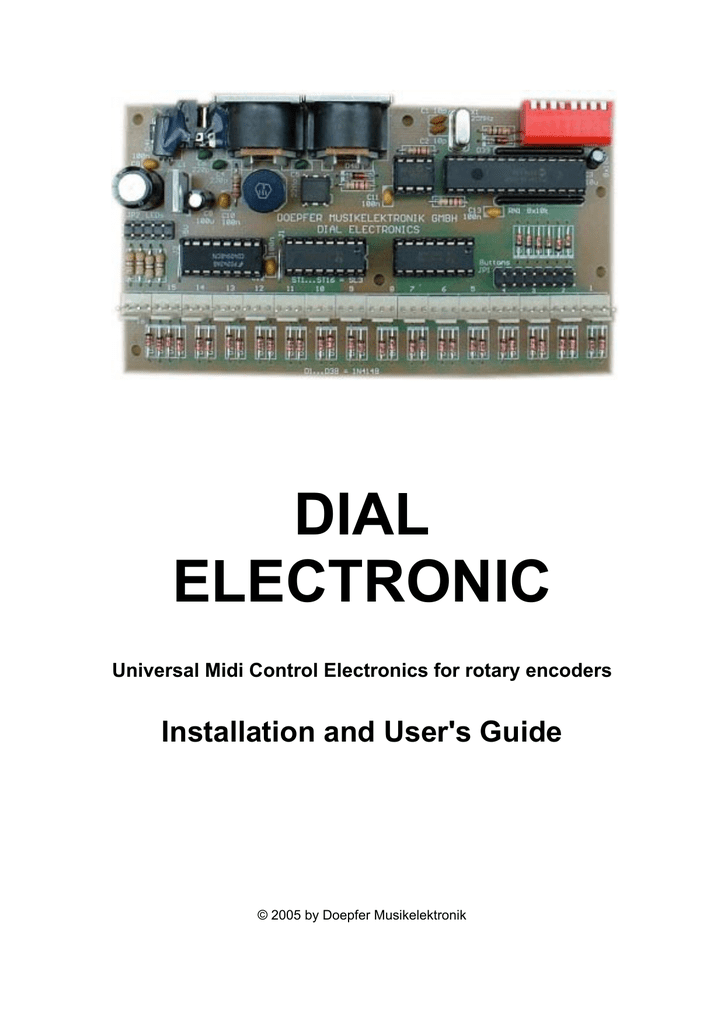 Doepfer Dial Electronic Universal Midi Controller Electronics User's Manual | Manualzz