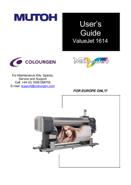 MUTOH valuejet 1614 - Manual, User manual | manualzz.com