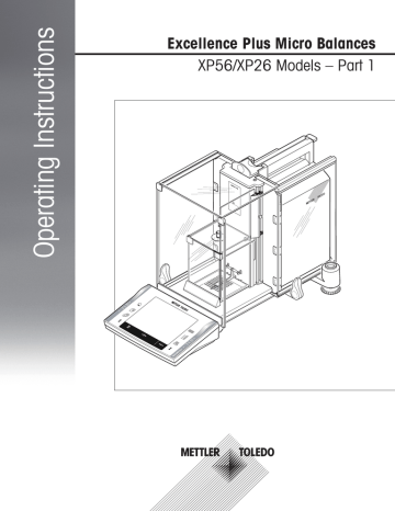 METTLER TOLEDO Excellence Plus XP56, XP26 Operating Instructions | Manualzz
