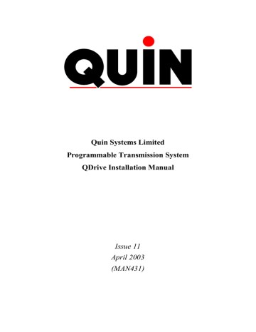 Quin Systems QDrive Installation Manual | Manualzz