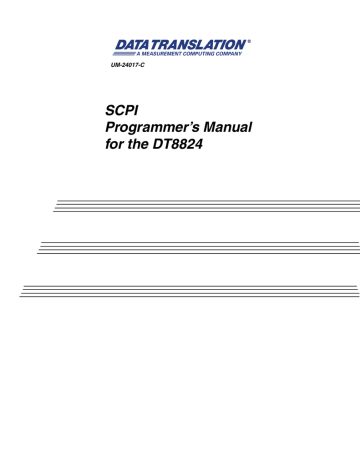 Measurement Computing DT8824 SCPI Manual | Manualzz