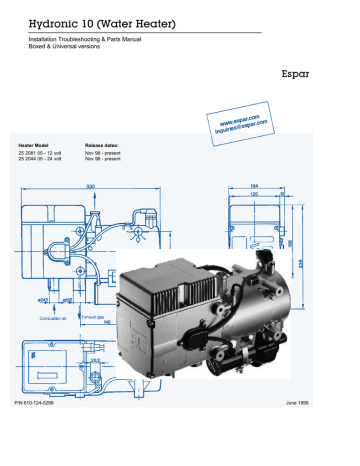 Espar Hydronic 10 Installation And Troubleshooting Manual | Manualzz