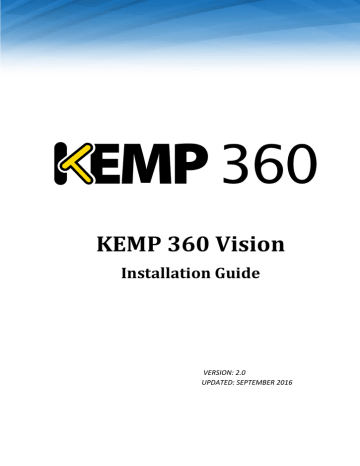 KEMP 360 Vision Installation Guide | Manualzz