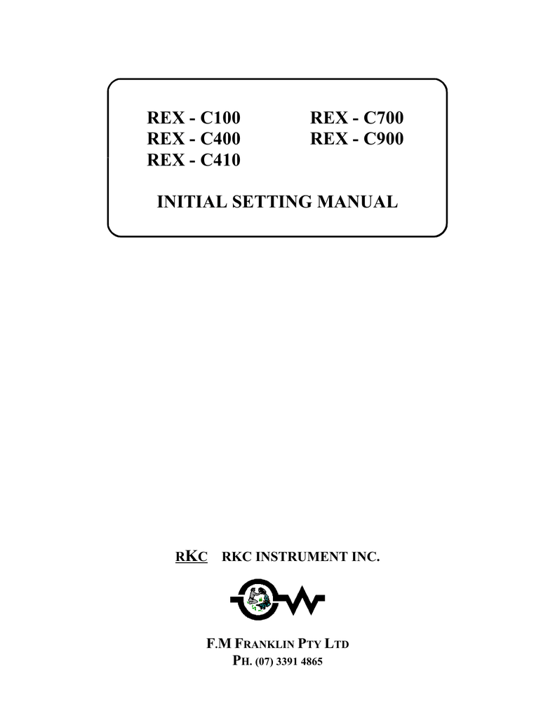 RKC INSTRUMENT REX - C100 Initial Setting Manual | Manualzz