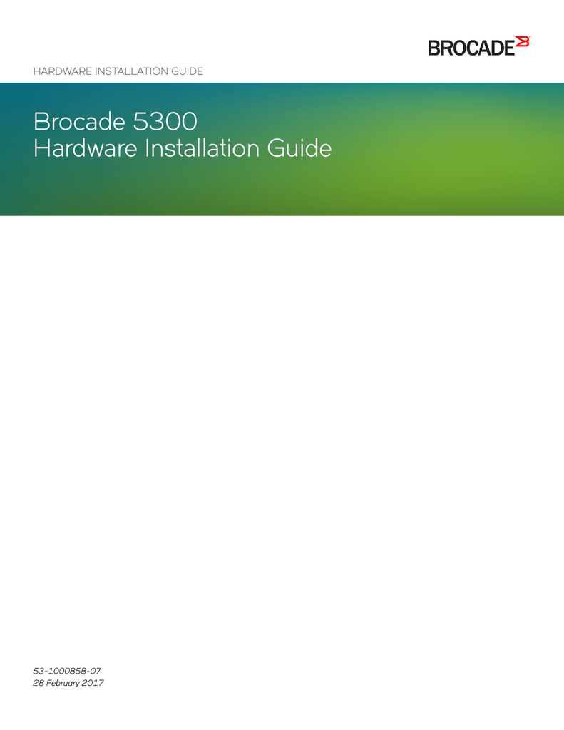 Brocade Communications Systems 5300 Hardware Installation Manual | Manualzz