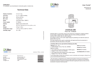 Liko LikoScale 200 User manual | Manualzz