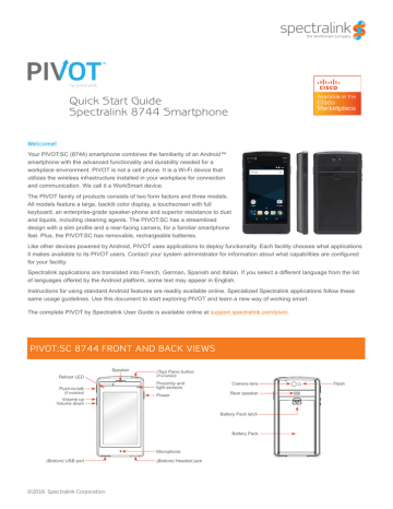 Spectralink PIVOT:SC 8744 Quick Start Guide | Manualzz